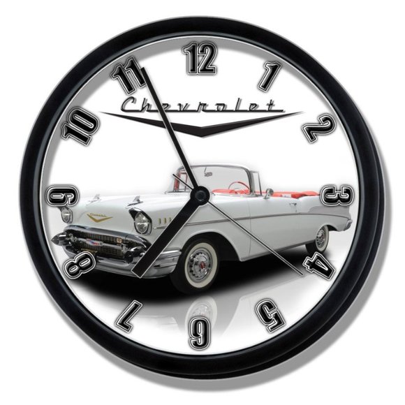 Clock | Wall Decor | Chevrolet Bel Air White Classic Car Wall Clock New ...